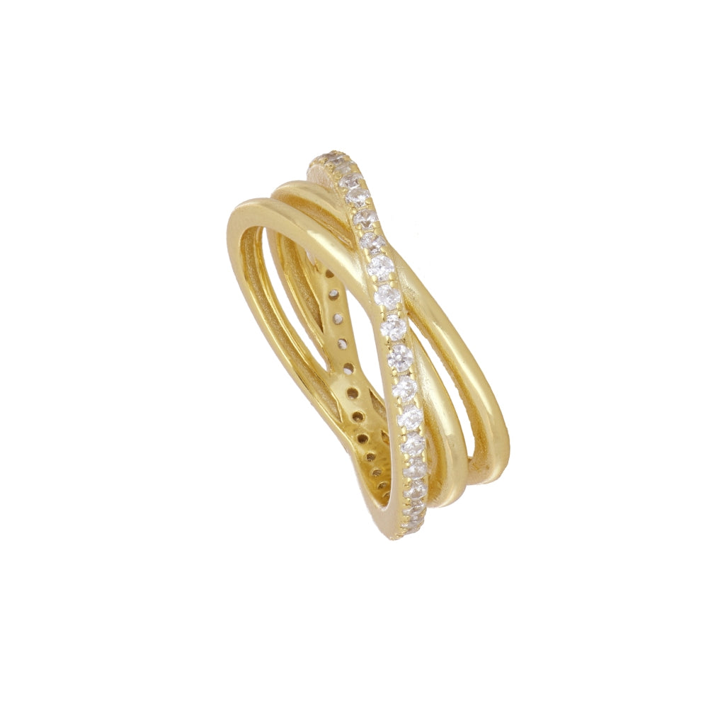 GOLD PLATED TRIPLE CROSS RING – Marta Trens Joyería
